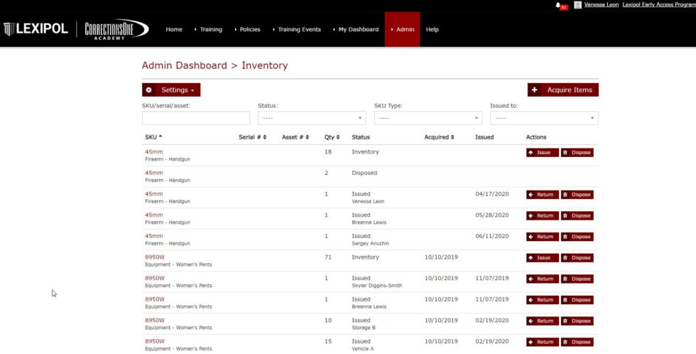 Corrections Inventory Management Tool | CorrectionsOne Academy